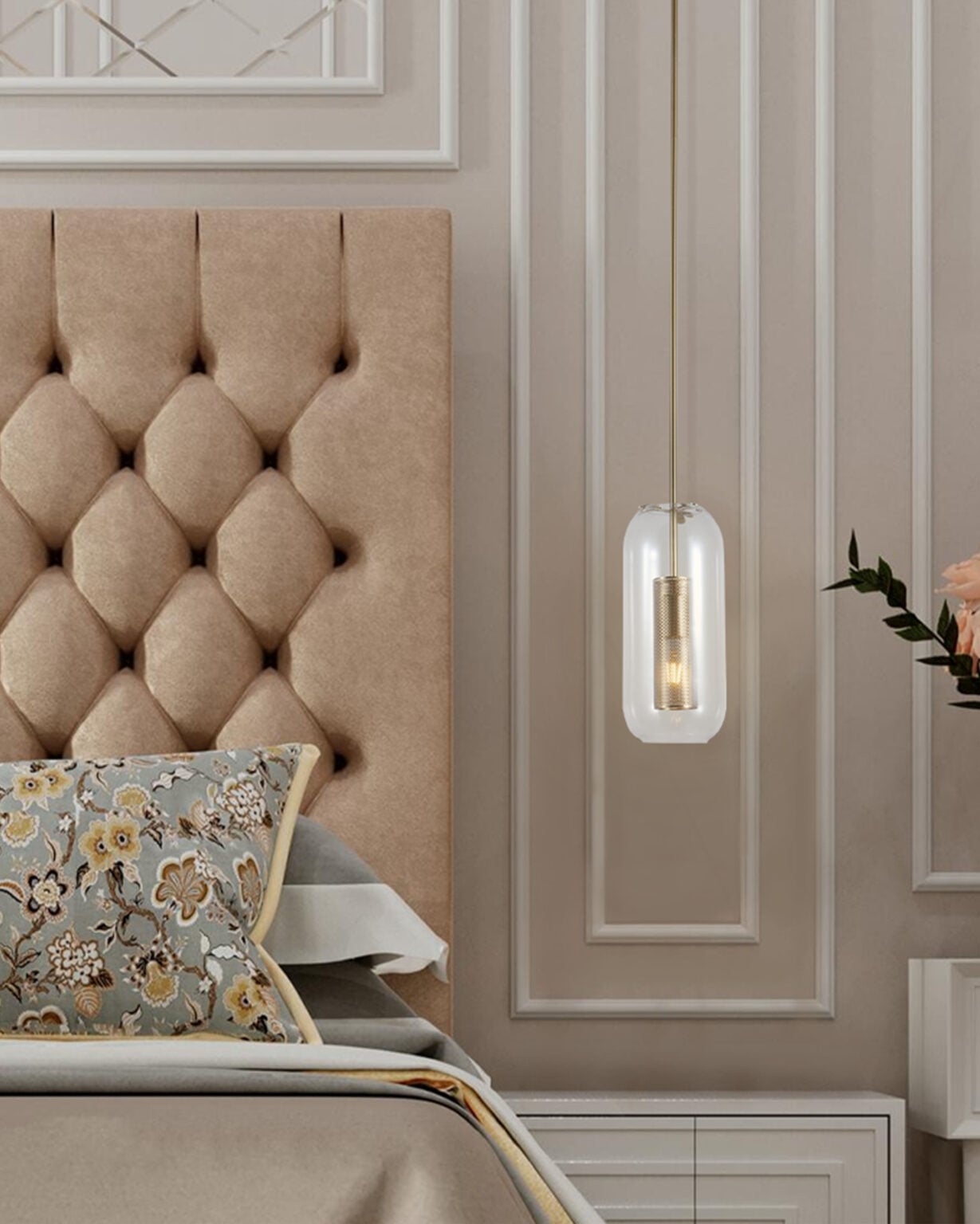 Modern Glass Single Pendant Lamp IA-9298-1DL - Ilaw atbp.